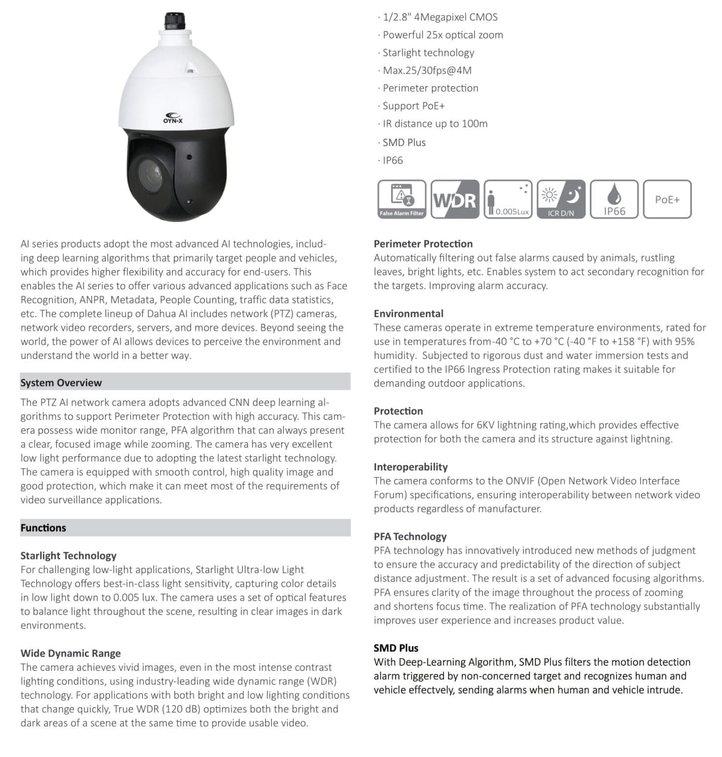 Eagle 4MP IR AI CCTV PTZ Camera With 25x Optical Zoom - EAGLE-IP-PTZ-4MP-25