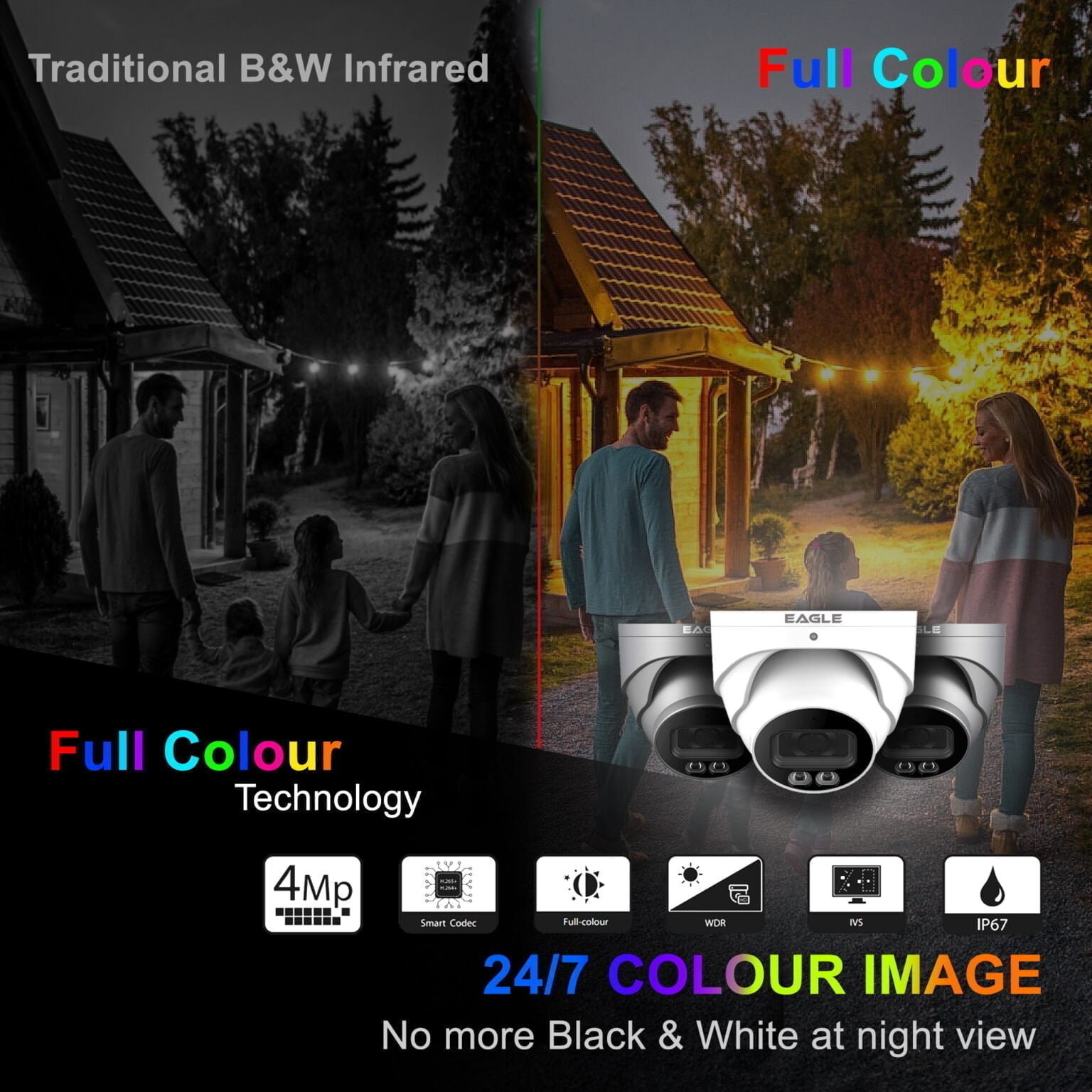 Eagle IP CCTV Kit - 8 Channel BB NVR - 4x 8MP Bullet Camera