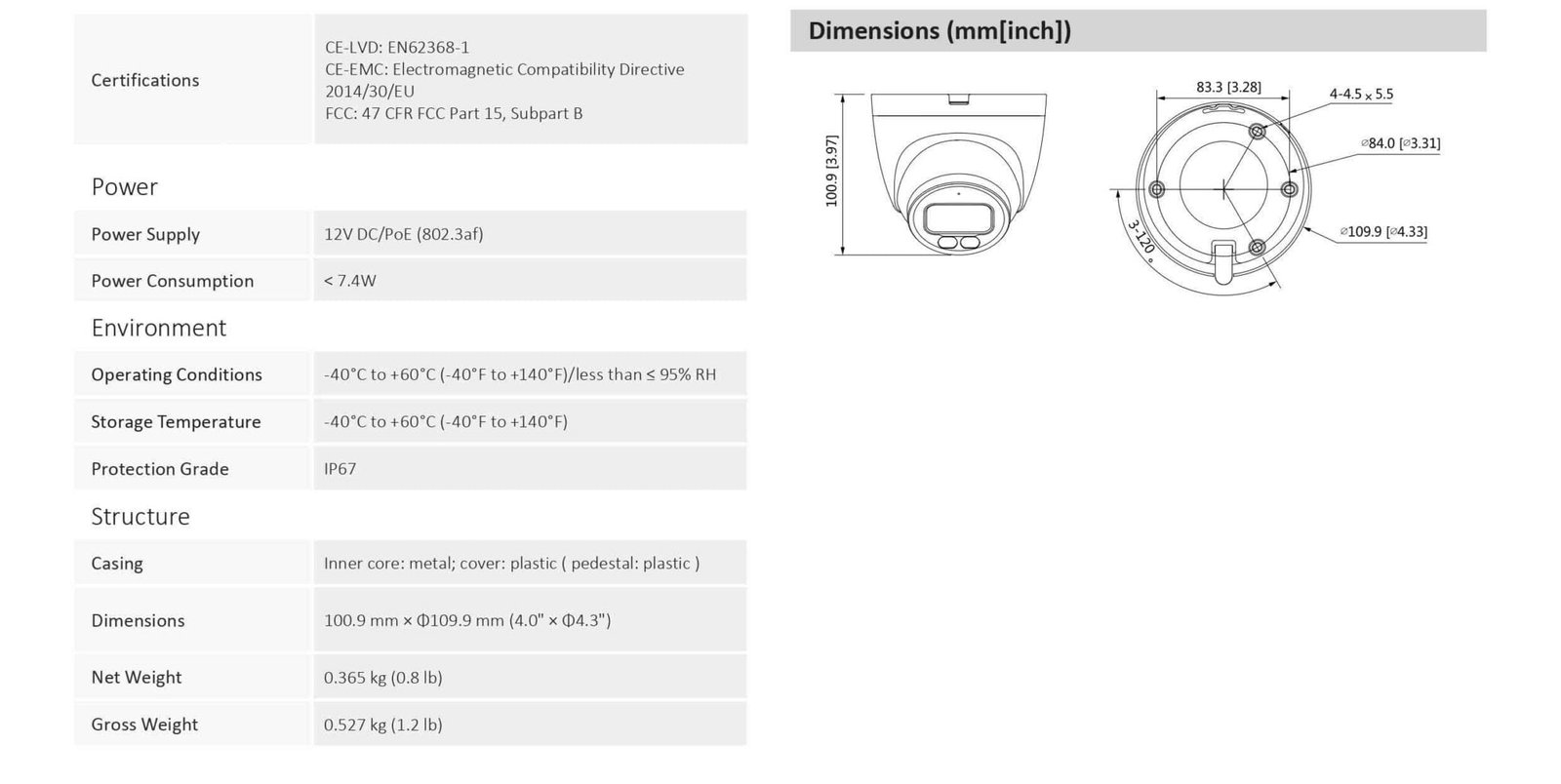 Eagle 4MP Full-Colour Fixed Lens Network Turret Camera (White) IP CCTV ...
